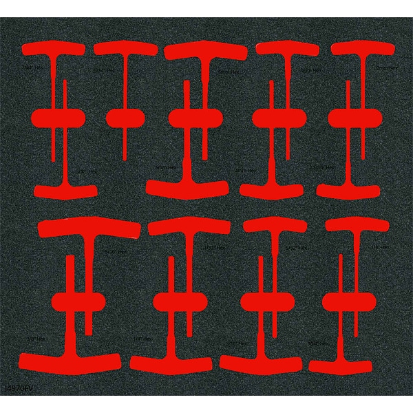 Proto Foam Inserts, Black/Red, 16" L, 23" W J4970FV | Zoro