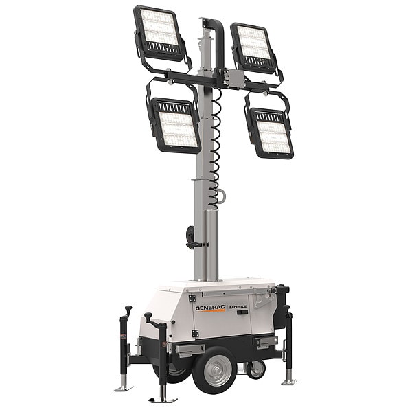 Generac Temporary Job Site Light, 120 V, 16 ft Height, LED PLT240 | Zoro