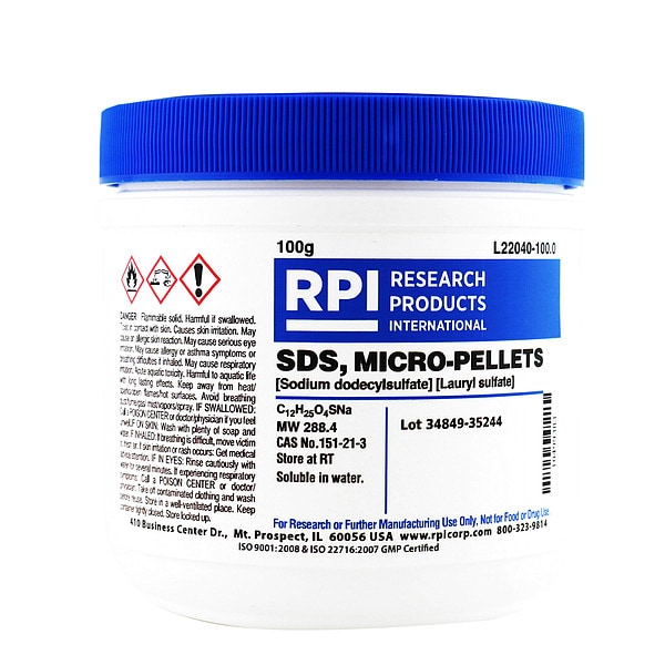 Rpi SDS Micro-Pellets , 100g L22040-100.0 | Zoro