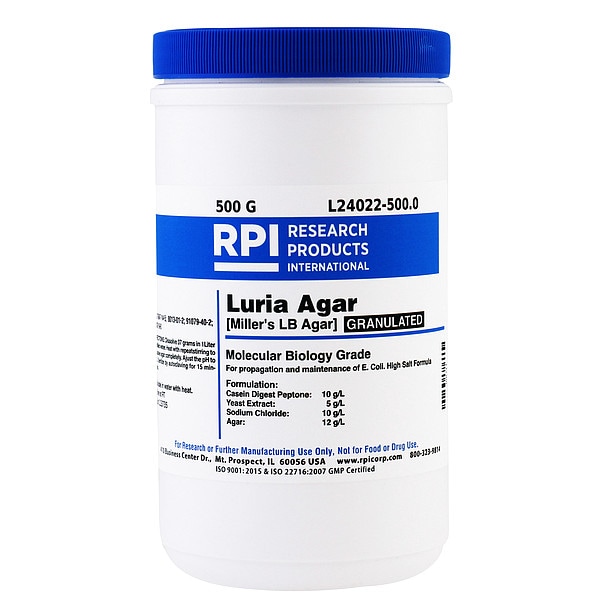 Rpi Luria Agar, Granulated (Millers LB), 500g L24022-500.0 | Zoro