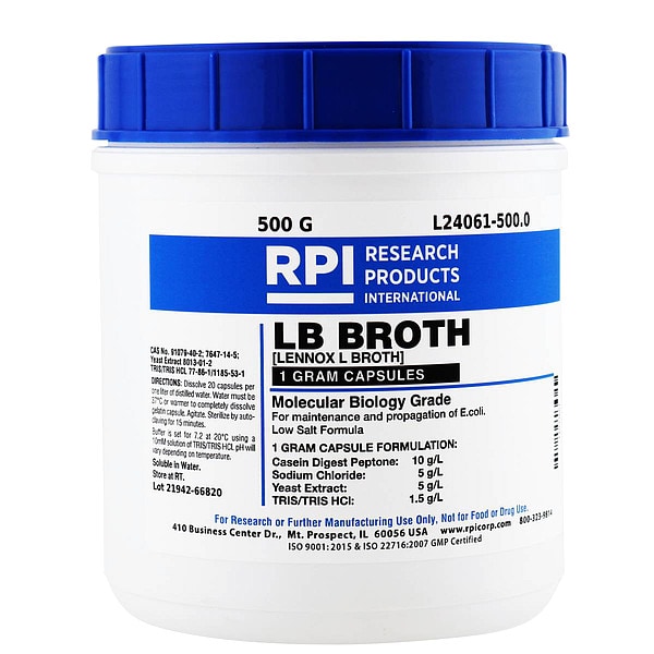 Rpi LB Broth (Lennox L), 500g, PK500 L24061-500.0 | Zoro