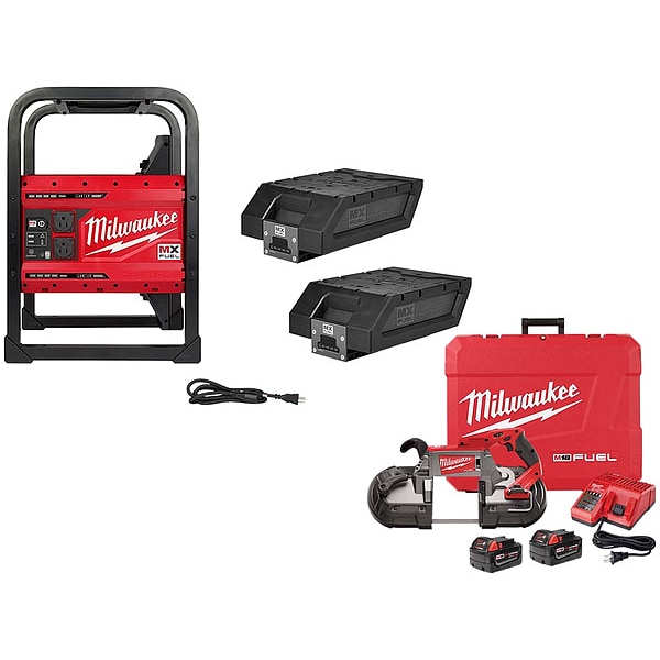 Milwaukee Tool Power Supply Kit and Bandsaw MXF002-2XC, 2729-22 | Zoro
