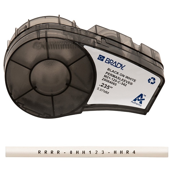 Brady Label Tape Cartridge, Black/White, Labels/Roll: Continuous M21 ...