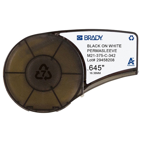 Brady Label Tape Cartridge, Black/White, Labels/Roll: Continuous M21 ...