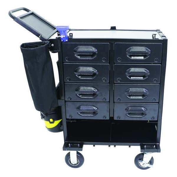 Mobile Shop Capacity Tool Utility Cart, 8 Drawer, Black, Steel, 21 in W ...