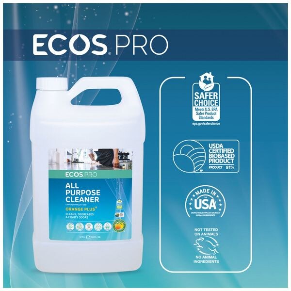 Ecos Pro Cleaner/Degreaser, 1 gal Jug, Liquid, Yellow, 4 PK PL9748/04 ...