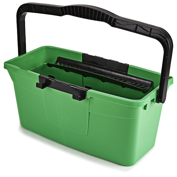 Unger 3 gal Rectangular Bucket, Green, Polypropylene QB12B | Zoro