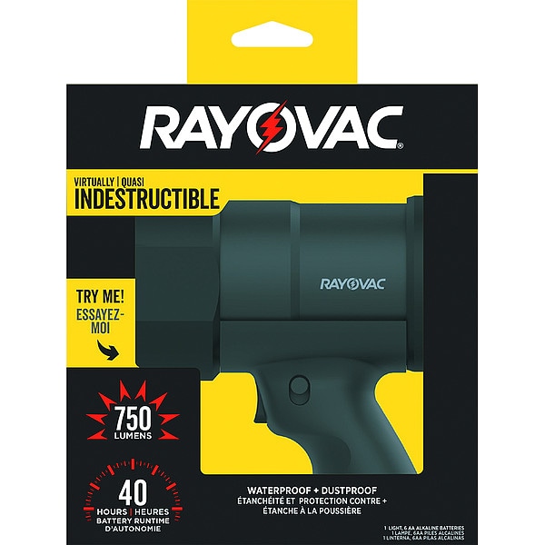 Rayovac LED Spotlight, Workhorse, 6AA ROVDIYSP6AA1 | Zoro