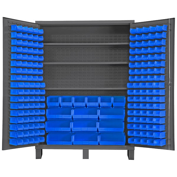 Durham Mfg Extra-Heavy Duty Bin Cabinet, 60 in W, 84 in H, 24" D, 185 ...