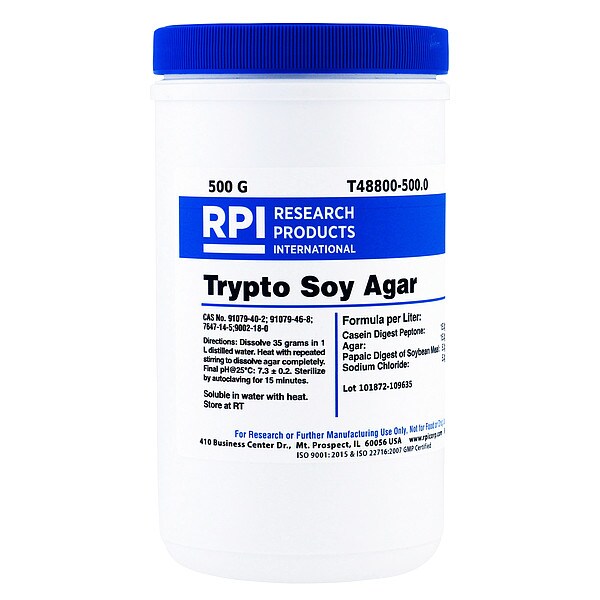Rpi Trypto Soy Agar, 500g T48800-500.0 | Zoro