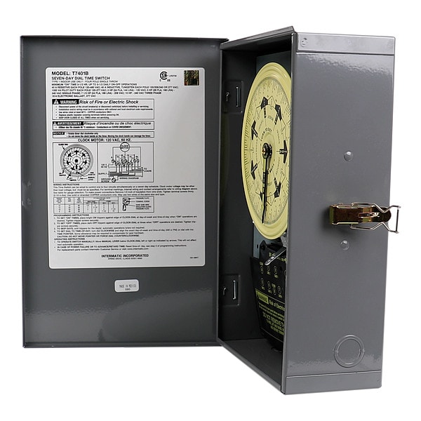 Intermatic Electromechanical Timer, 7 Day, 4 Poles T7401B | Zoro