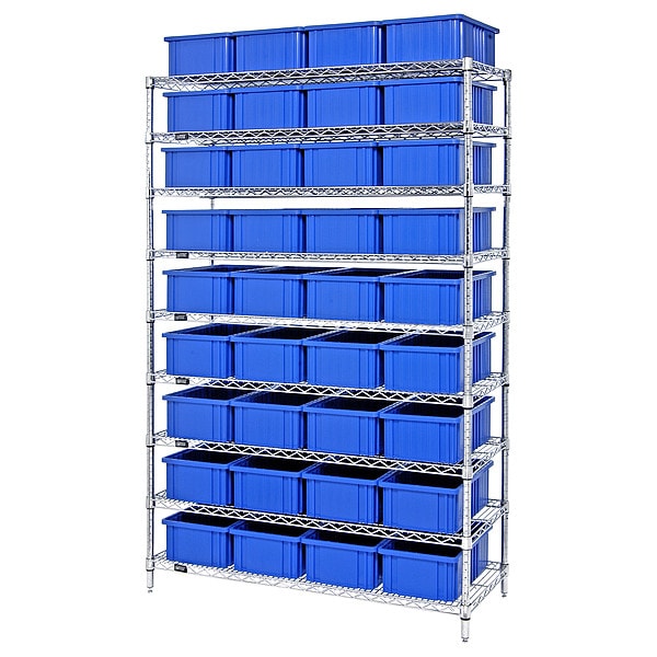 Quantum Storage Systems Shelving Unit, Wire WR9-92060CL | Zoro
