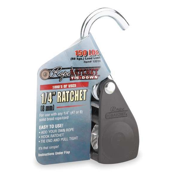 Rope Ratchet Rope Ratchet, Hook, 1/4 In.W, Steel 10016 | Zoro