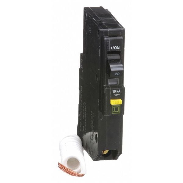 SQUARE D 20A, 1 pole Miniature Circuit Breaker, QO, 120V AC, - QO120GFI