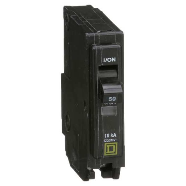 SQUARE D 50A, 1 pole Miniature Circuit Breaker, QO, 120/240V AC, - QO150