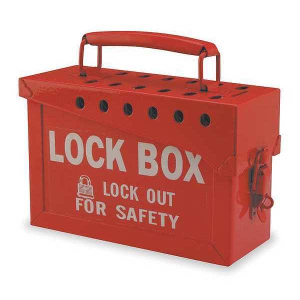 Brady Lockout Tagout Portable Group Lock Box, Steel, Hinged, 13 ...