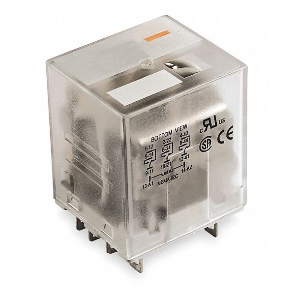 Dayton Plug-In Relay, 240VAC Coil Volts, Square, 11 Pin, 3PDT 1EHV7 | Zoro