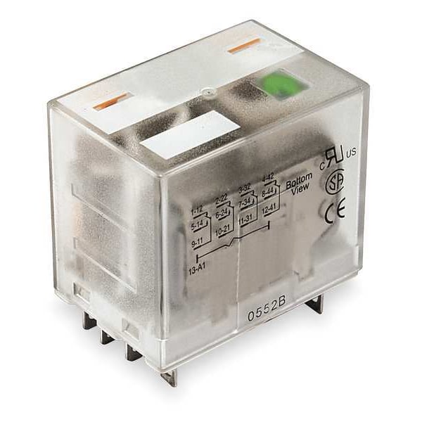 Dayton General Purpose Relay, 24V DC Coil Volts, Square, 14 Pin, 4PDT 1EHX6 | Zoro