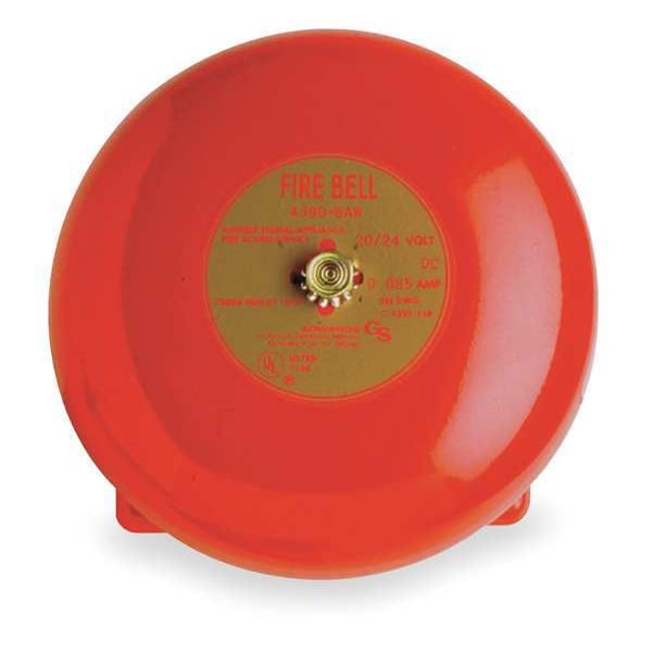 Edwards Signaling Fire Bell, Red, H 3 11/32 x L 6 x W 6 In 439D-6AW-R ...