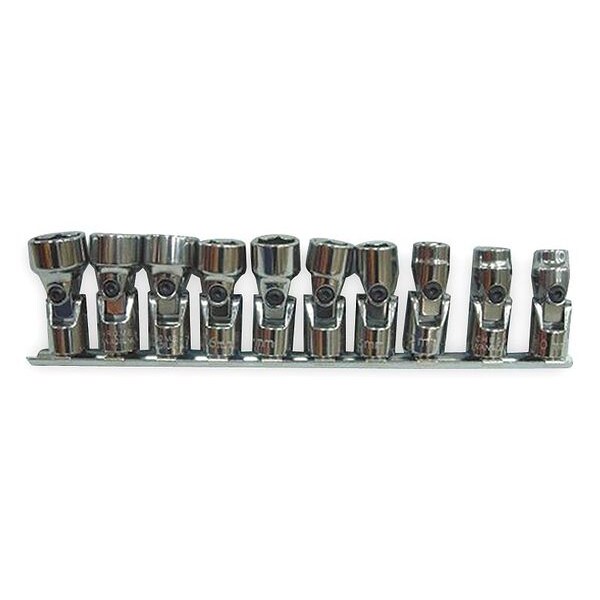 WESTWARD 3/8" Socket Set, Metric, 10 Piece, 10 mm to 19 mm, Chrome - 1EZR9