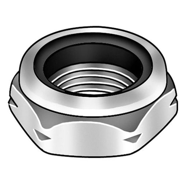 Zoro Select Nylon Insert Lock Nut, 1/2"-13, Steel, Grade 2, Zinc Plated ...