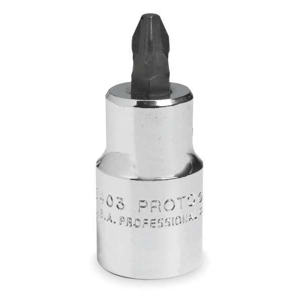 PROTO 1/2 in Drive, Phillips, Socket Bit, #3 Tip, 2 5/32 in - J5403