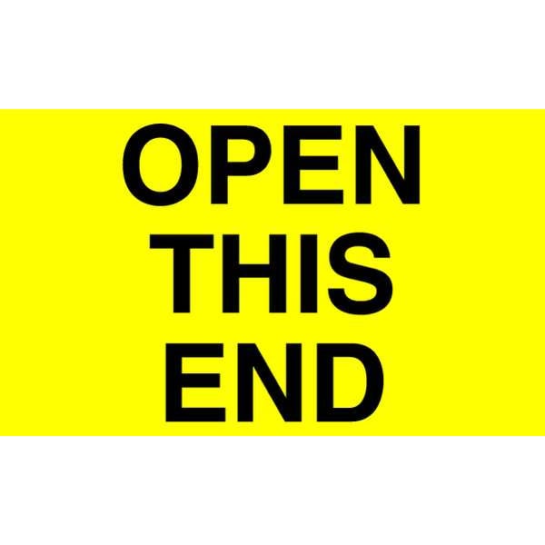 Tapecase 3" x 5" Adhesive Back Shipping Labels, Open This End, Pk50 ...