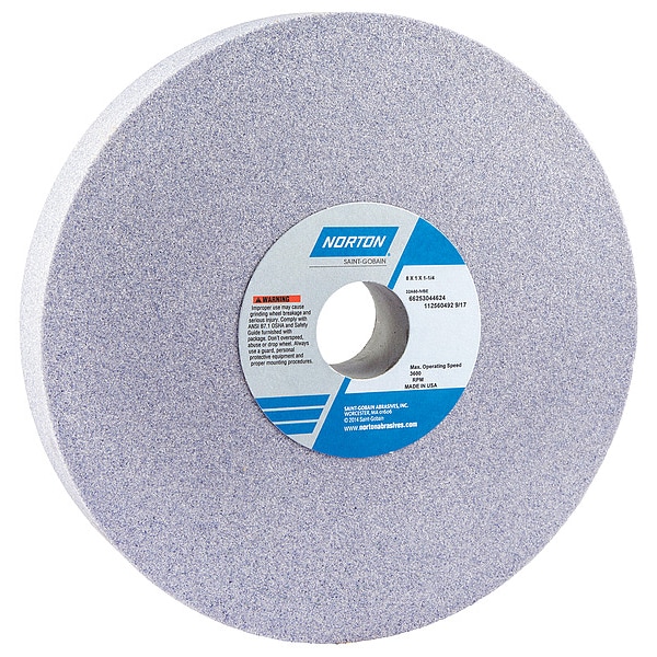 Norton Abrasives Grinding Wheel, T1, 8x1x1-1/4, AO, 60G, PK5 ...