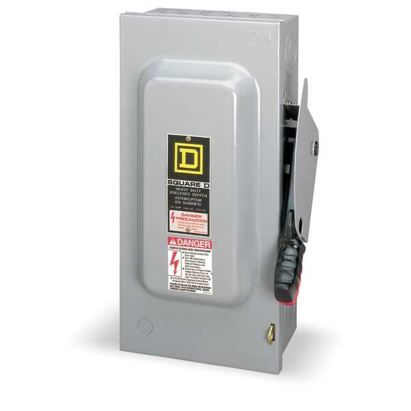 Square D Fusible Single Throw Safety Switch, Heavy Duty, 240V AC, 2PST ...