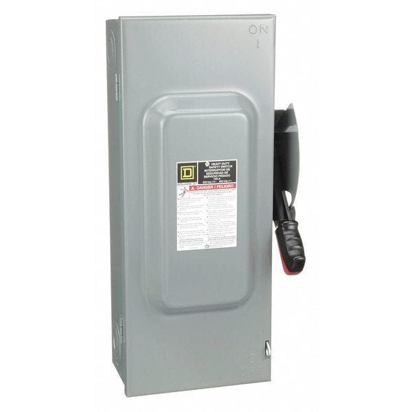 Square D Fusible Safety Switch, Heavy Duty, 600V AC, 3PST, 100 A, NEMA ...