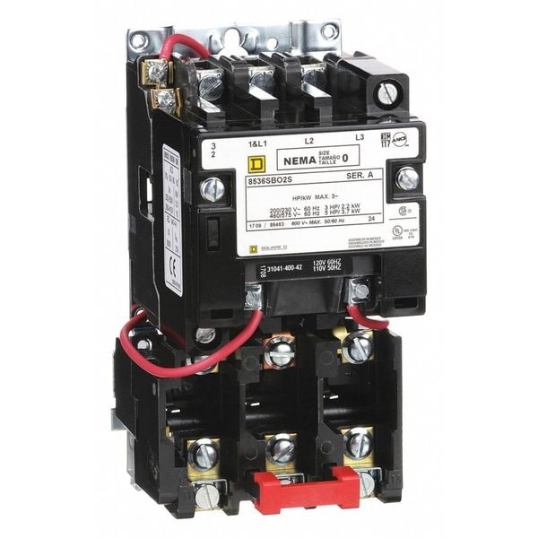 Square D Magnetic Motor Starter, Non-Reversing, No Auxiliary Contacts ...