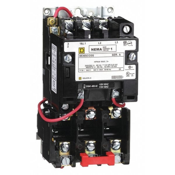 Square D 8536SCO3V02S Magnetic Motor Starter,NEMA,120V,3P,27A | Zoro.com