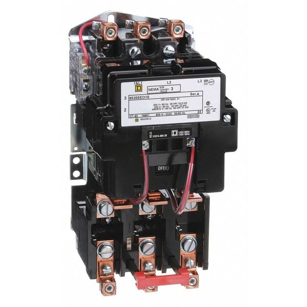 Square D Magnetic Motor Starter, Non-Reversing, No Auxiliary Contacts ...