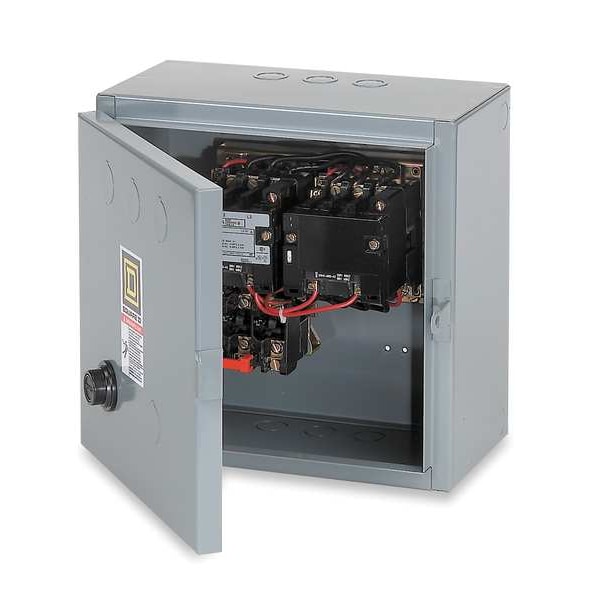 Square D Magnetic Motor Starter, Reversing, No Auxiliary Contacts, 120V ...