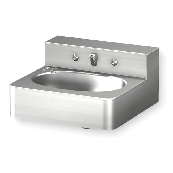 ACORN Penal Bathroom Sink,Stainless Steel,Wall (1652-1-BP-04-M) | Zoro