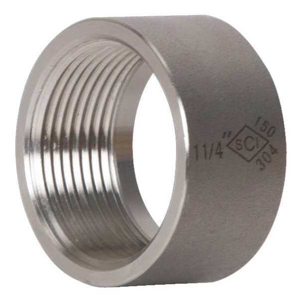 Zoro Select 1-1/4" FNPT SS Half Coupling 4381031860 | Zoro