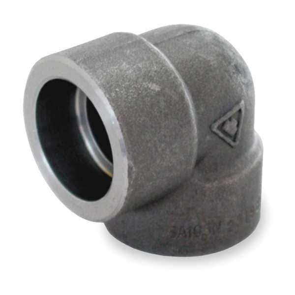 Zoro Select 90 Degree Elbow 90 Degree Elbow, 3/4" Pipe, Socket Weld, Black Forged Steel, Class ...