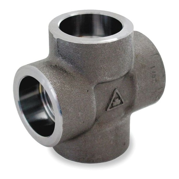 Zoro Select Socket Weld, Black Forged Steel Cross, Class 3000 1MNT2 | Zoro