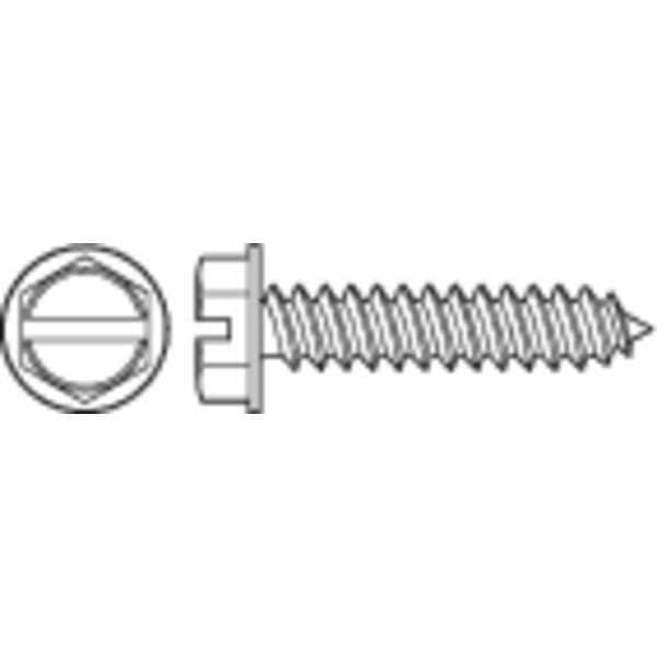 Zoro Select Sheet Metal Screw, #14 x 3/4 in, Zinc Plated Steel Flange ...