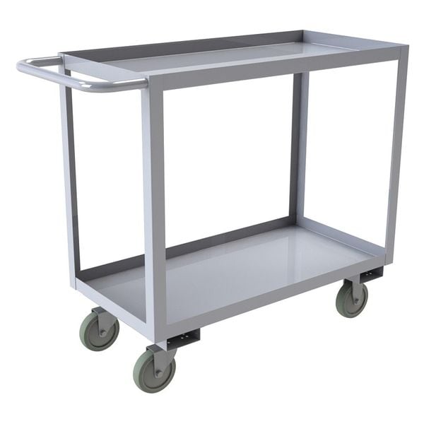 Zoro Select Corrosion-Resistant Utility Cart with Lipped Metal Shelves ...