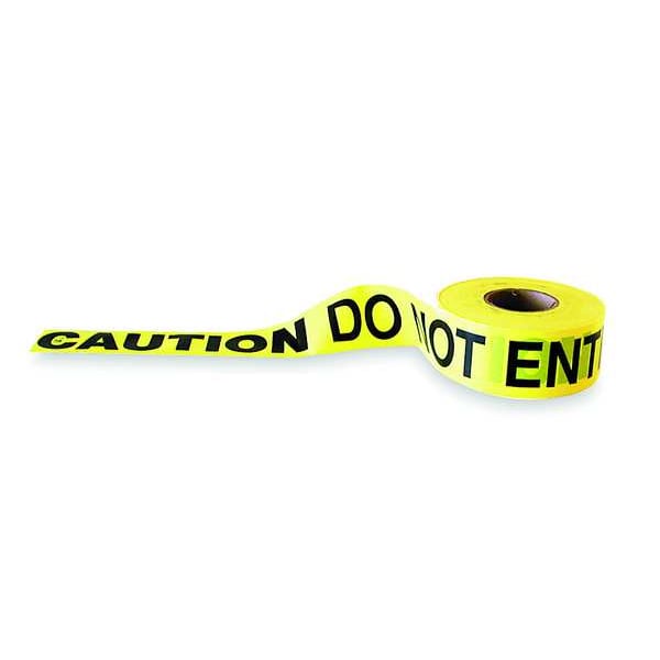 Zoro Select Barricade Tape, Caution Do Not Enter, 3 in Wide x 1000 ft Long, Polyethylene, 1.6 ...