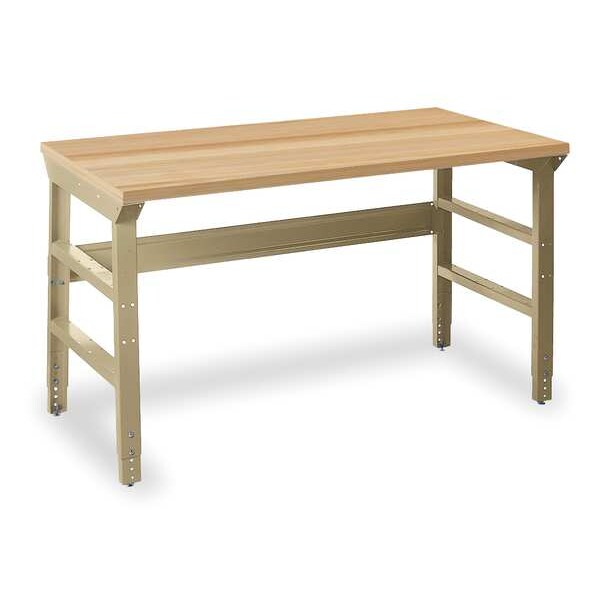 Edsal Leveling Feet Workbenches, Butcher Block, 72" W, 31-3/4" to 35-3/ ...