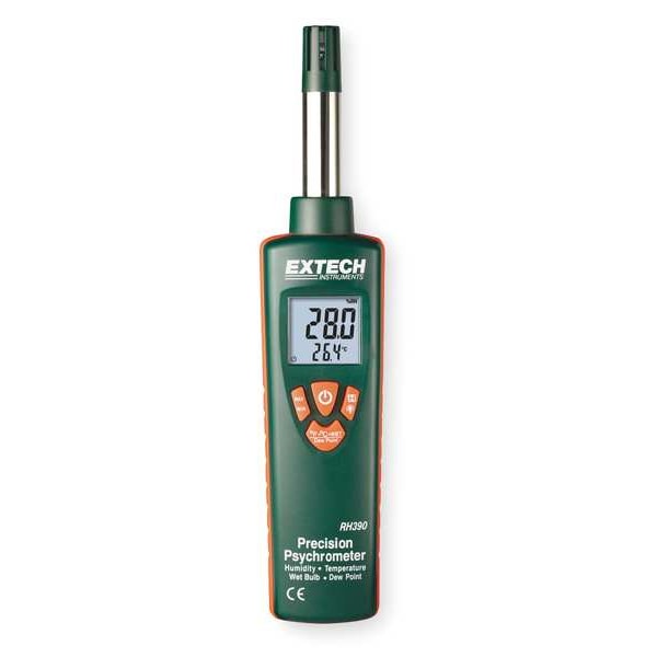 Extech Temp/Humdty Mtr,0 to 100 per Rel Hum Rng (RH390) | Zoro