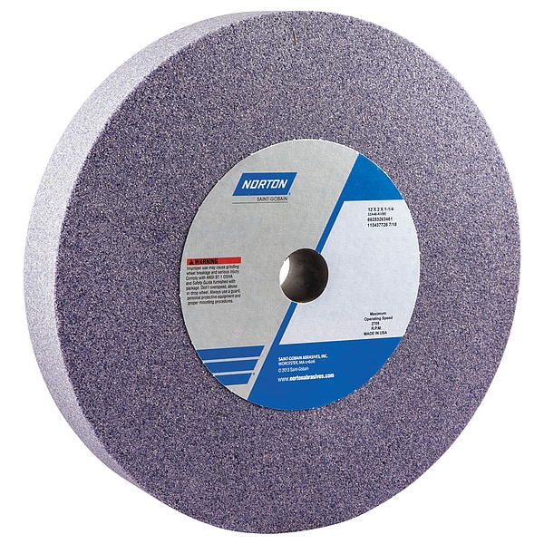 Norton Abrasives Grinding Wheel, T1, 12x2x1-1/4, AO, 46G, Med ...