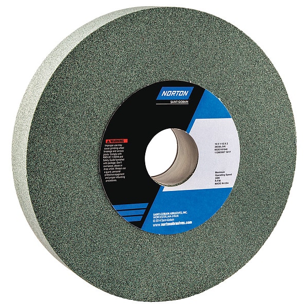 Norton Abrasives Grinding Wheel, T1, 10x1-1/2x2, SC, 60G, Grn ...