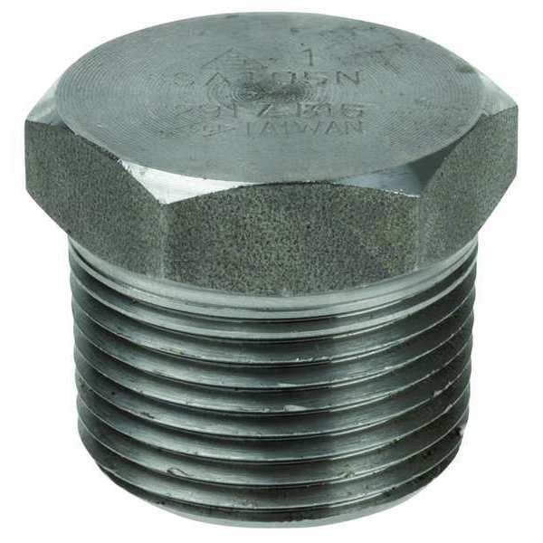 Zoro Select 1 MNPT 316 SS Hex Head Plug 1RTH8 Zoro