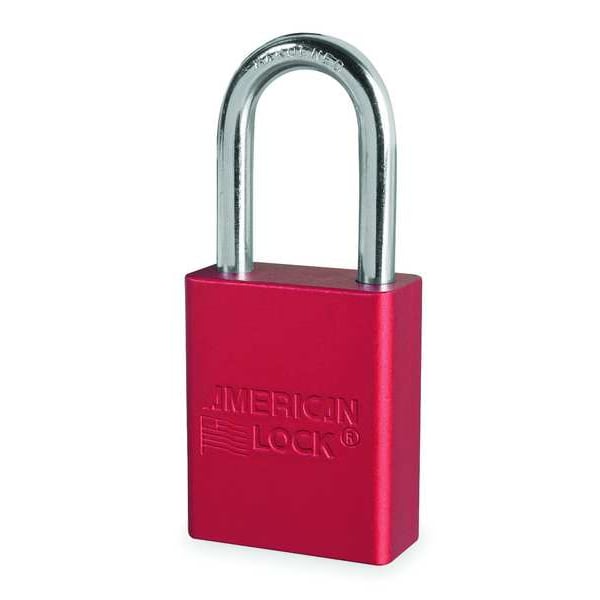American Lock Lockout Padlock, Keyed Different, Anodized Aluminum, 1 1/ ...