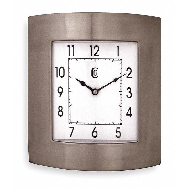 Zoro Select 10" Analog Quartz Wall Clock, Brushed Silver 1TKA4 | Zoro