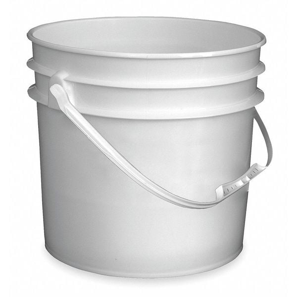 Vestil Plastic Pail, White, Cap 3.5 Gal, w/Handle PAIL-35-PWP | Zoro
