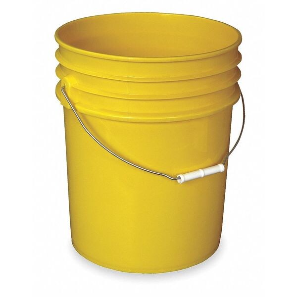 Vestil Plastic Pail, Yellow, Cap 5.4 Gal, w/Handle PAIL-54-PYS | Zoro